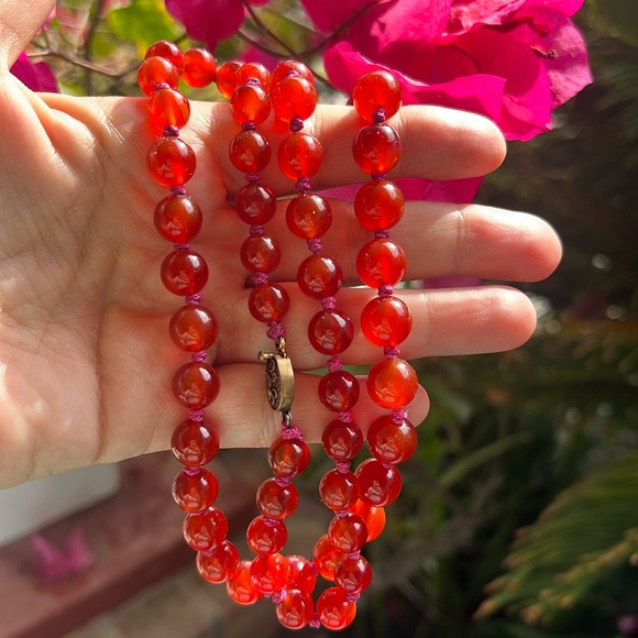 Vintage | Jewelry | Vintage Agate Round Knotted Beads | Poshmark